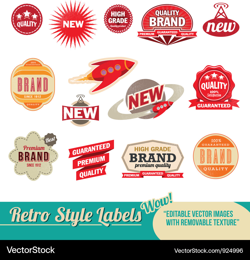 Retro label set Royalty Free Vector Image - VectorStock
