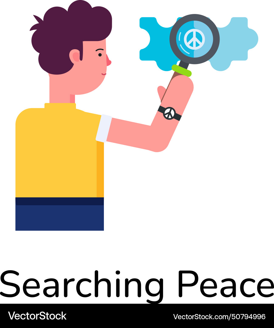 Searching peace Royalty Free Vector Image - VectorStock