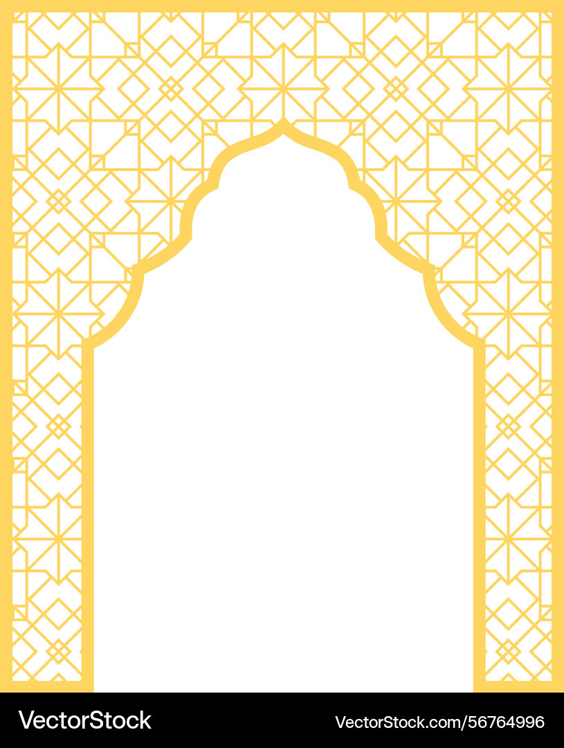 Traditional islamic gate shape with arabic Vector Image