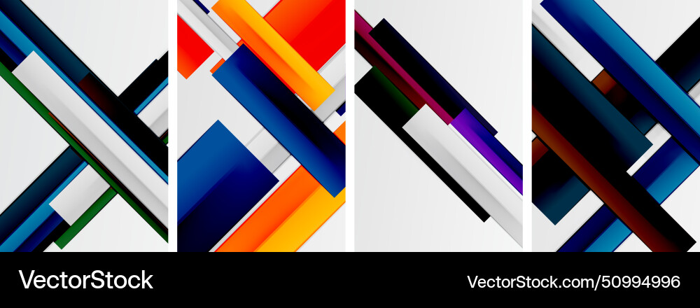 Vibrant geometric lines in electric blue and Vector Image
