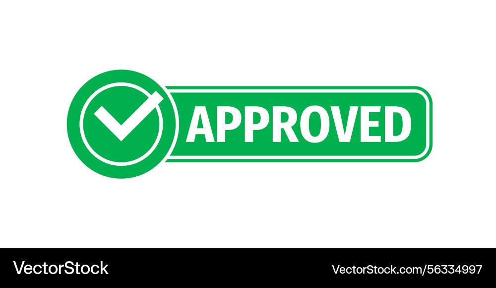 Approved checkmark symbol - business badge logo – Royalty-Free Vector ...