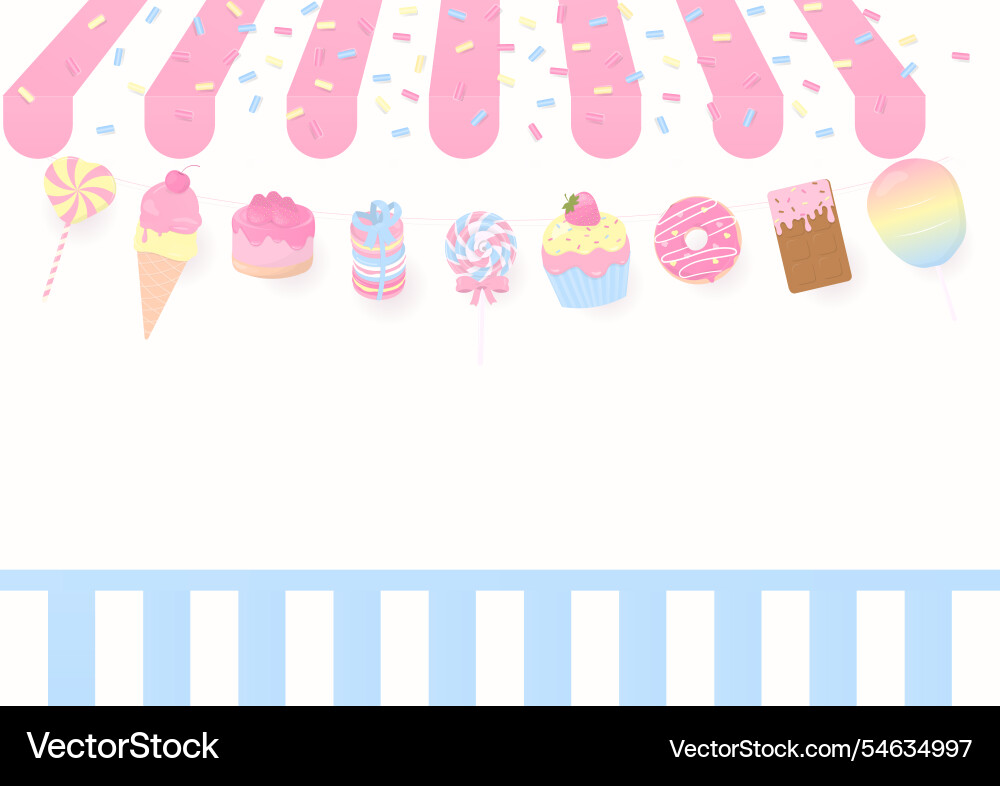 Bakery shop with dessert background Royalty Free Vector