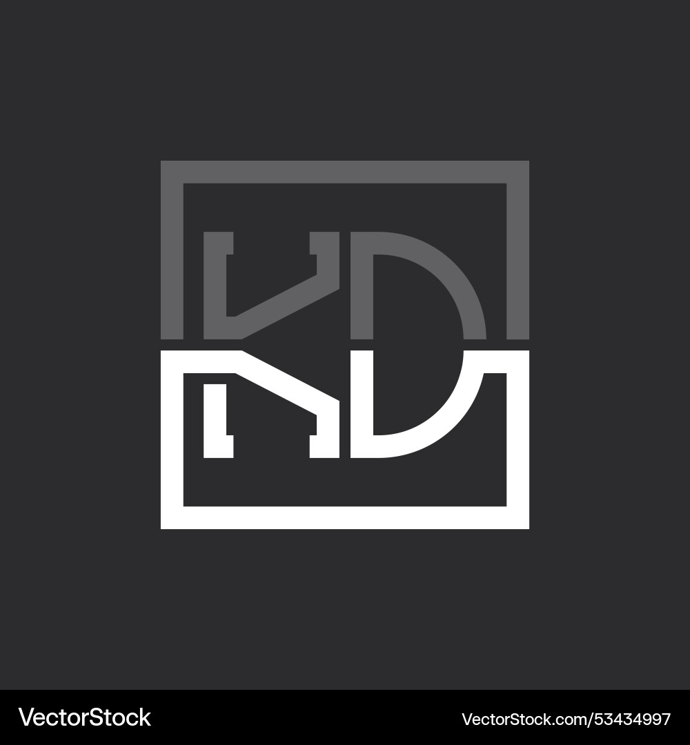 Creative modern minimalist kd letter logo design Vector Image