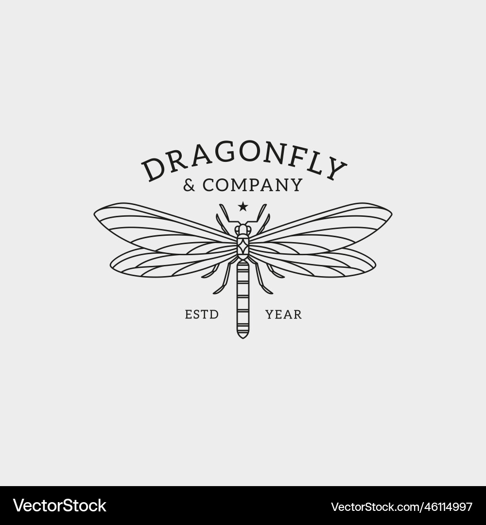 Dragonfly logo Royalty Free Vector Image - VectorStock