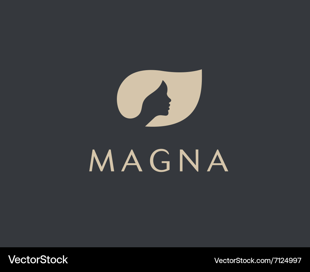 Elegant Female Profile Logo Royalty Free Vector Image