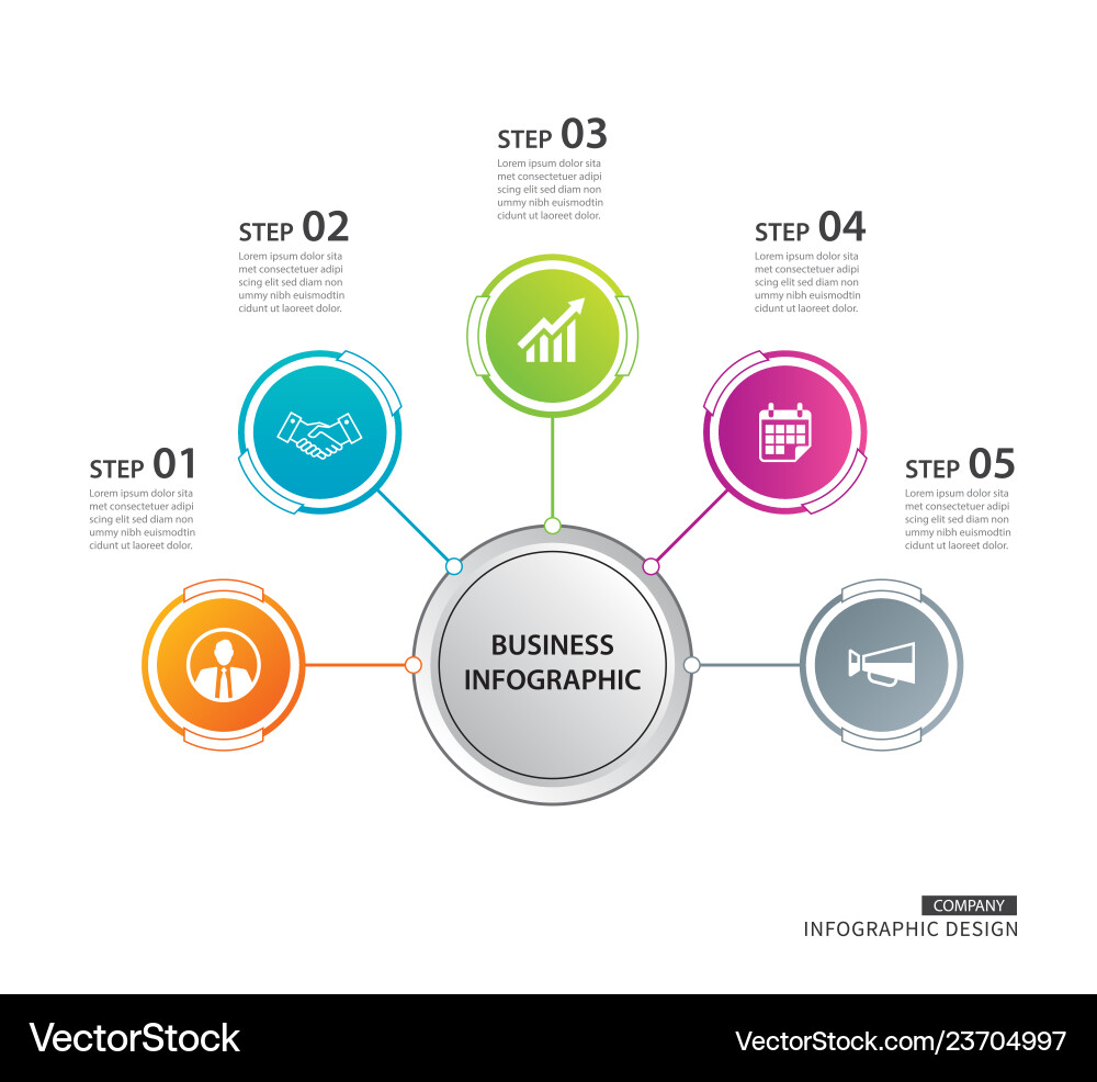 Five Circle Infographics Royalty Free Vector Image
