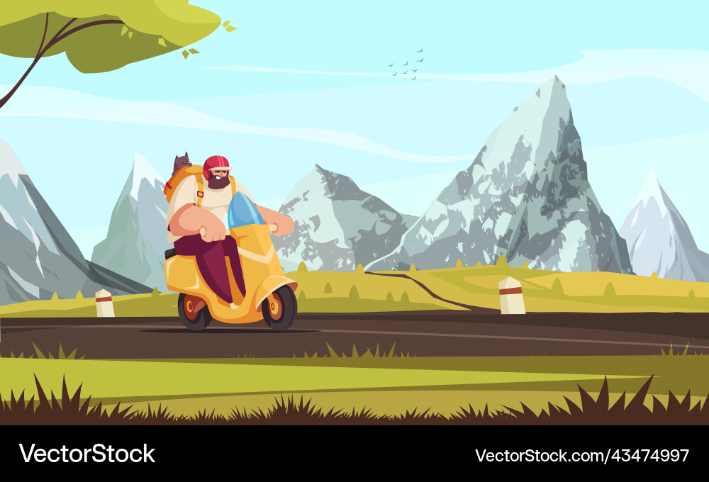 Motorcycle cartoon poster Royalty Free Vector Image