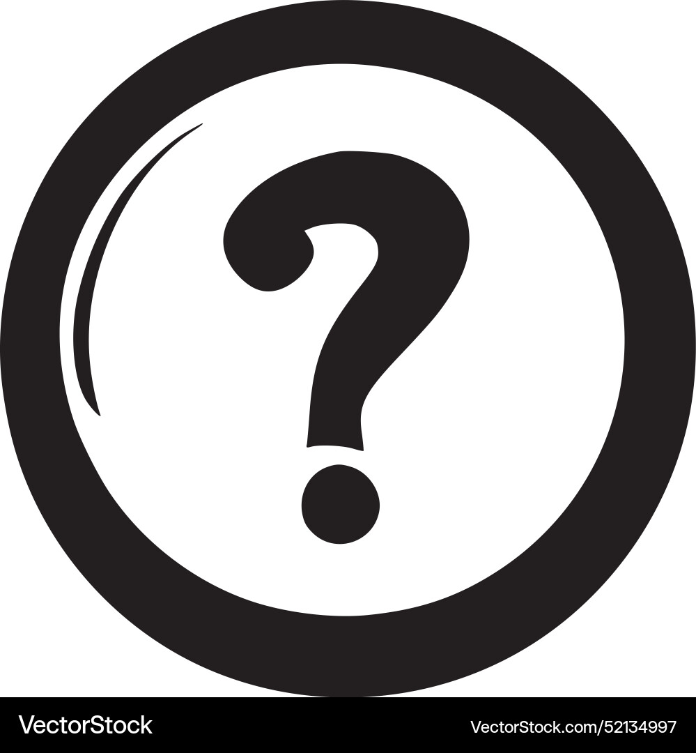 Question - black and white Royalty Free Vector Image