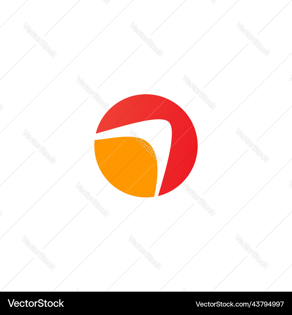 Round abstract arrow colored logo Royalty Free Vector Image