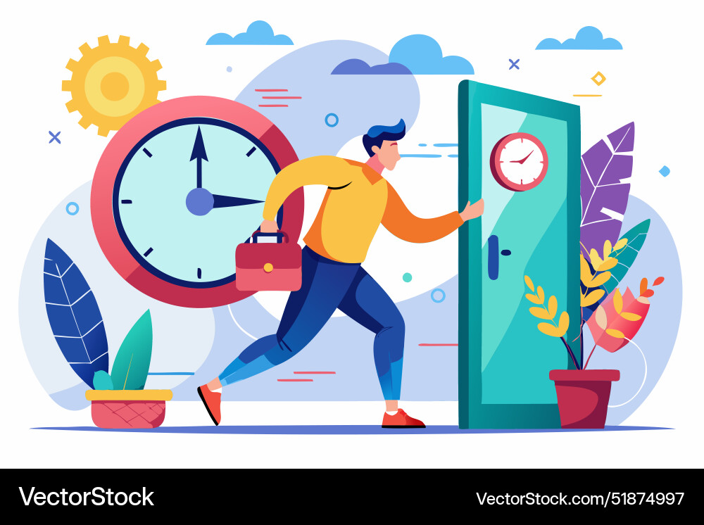 Time management rush beating work deadlines Vector Image