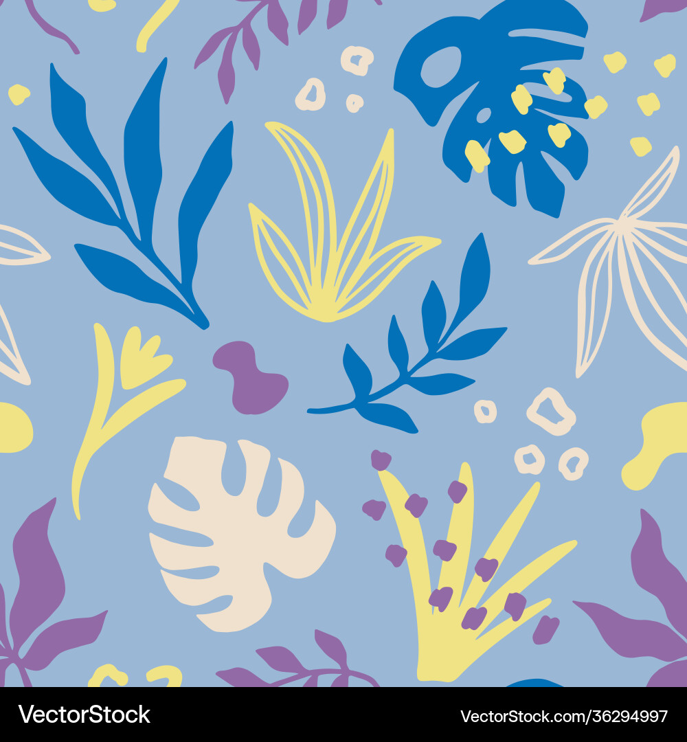 Tropical Leaf Seamless Pattern Royalty Free Vector Image