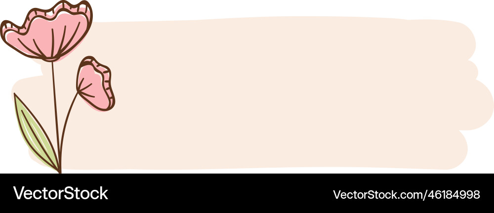 Aesthetic boho floral frame cute pastel border Vector Image