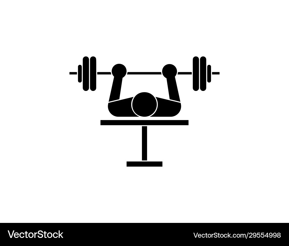 Barbell Bench Press Icon Royalty Free Vector Image