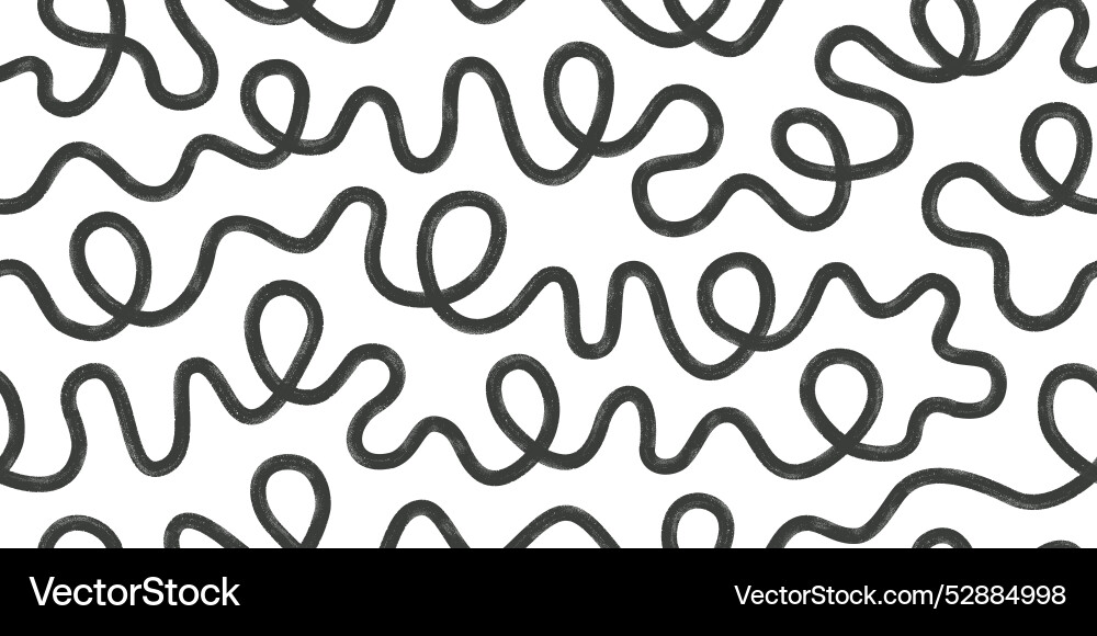Bold line squiggles with circles abstract seamless