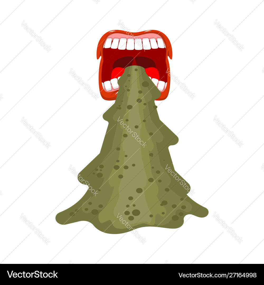 Cartoon Vomit - Sick Mouth Royalty Free Vector Image