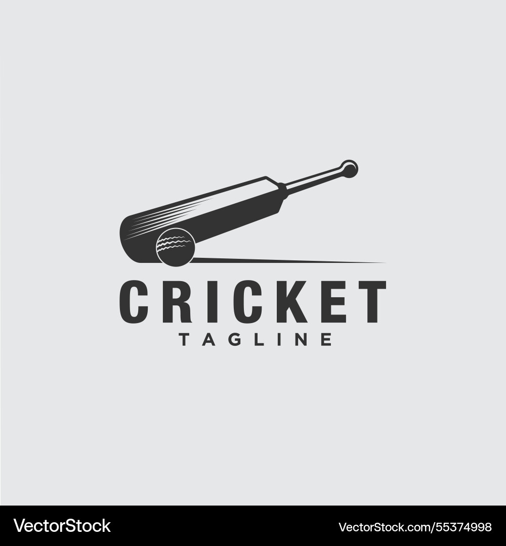 Cricket logo in modern minimalist style Royalty Free Vector