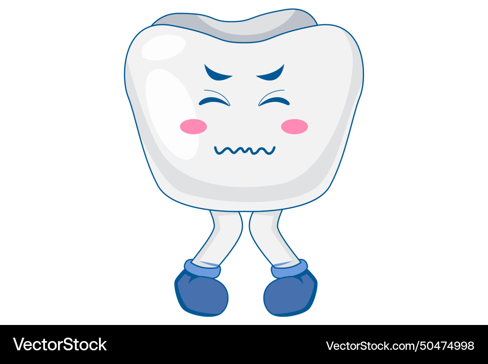 Cute tooth character design Royalty Free Vector Image