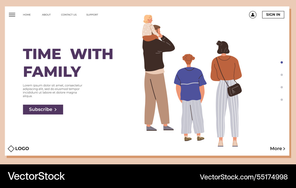 Family bonding time web page concept with modern Vector Image