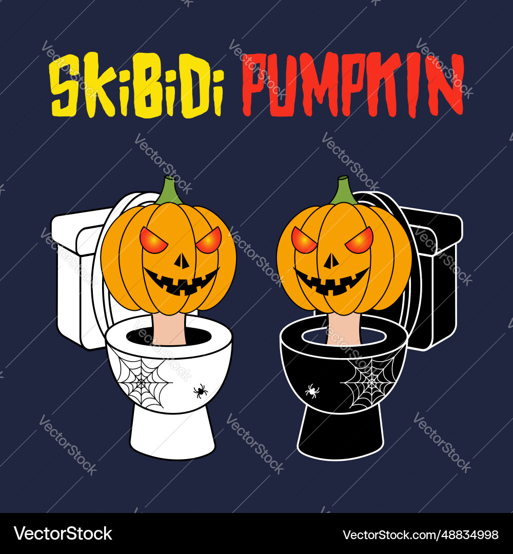 Jack olantern - skibidi pumpkin toilet Royalty Free Vector