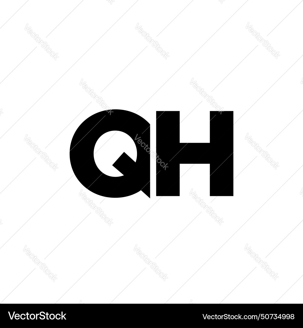 Letter q and h qh logo design template minimal Vector Image