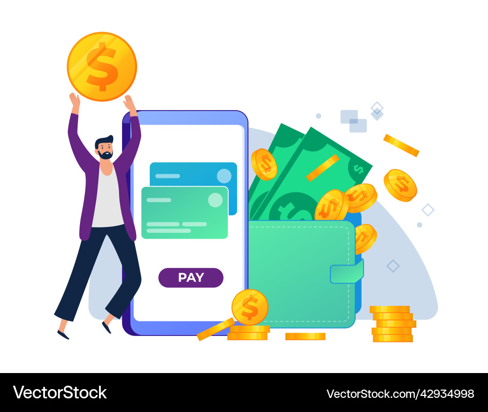 Online Payment & Finance Transaction Vector Image