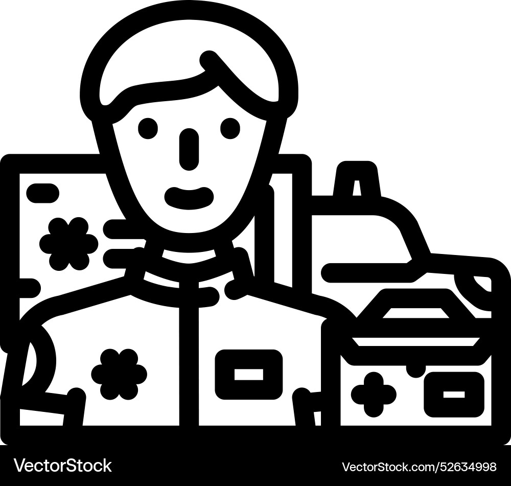 Paramedic ambulance line icon Royalty Free Vector Image