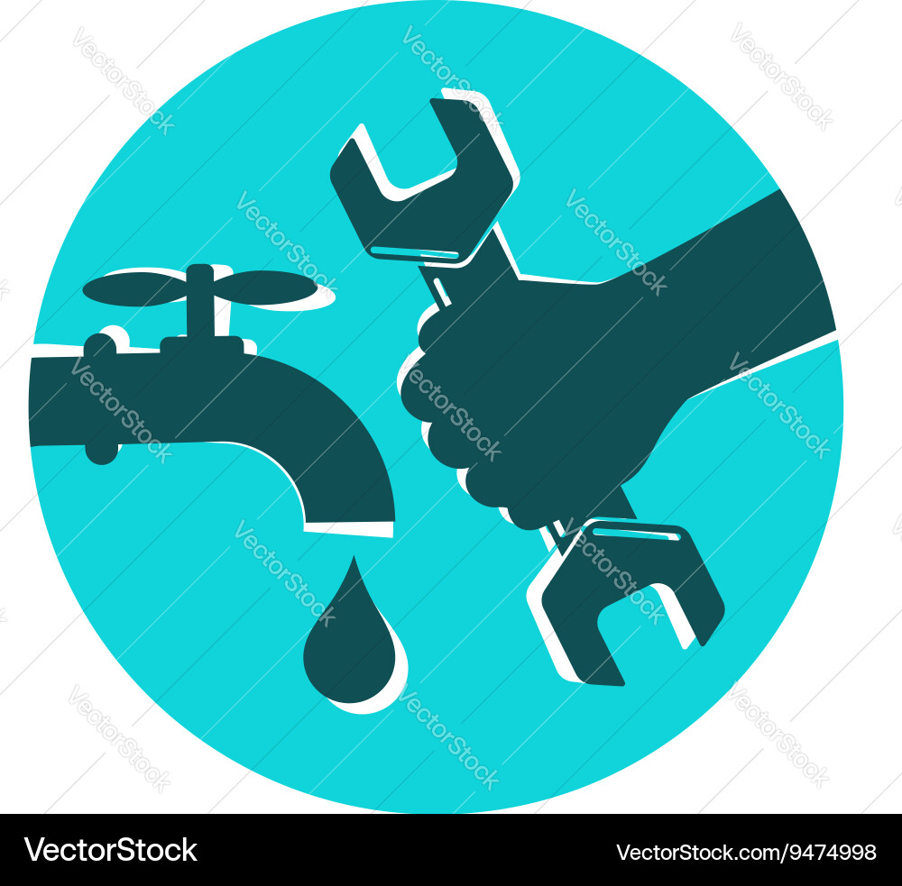 Repair waterpipe symbol Royalty Free Vector Image