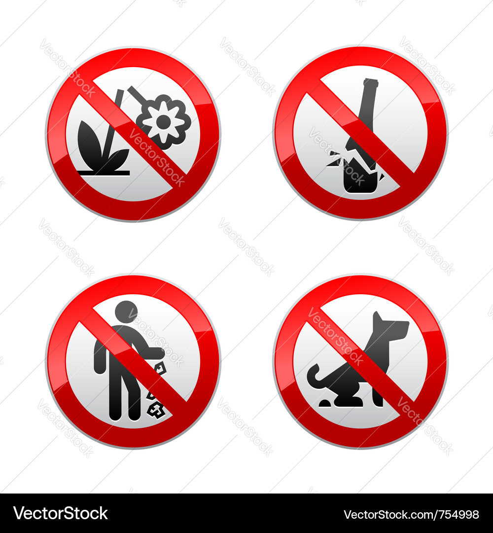 Set prohibited signs - park Royalty Free Vector Image