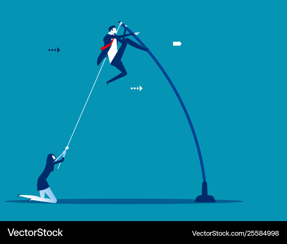 Team driven business in direction success Vector Image