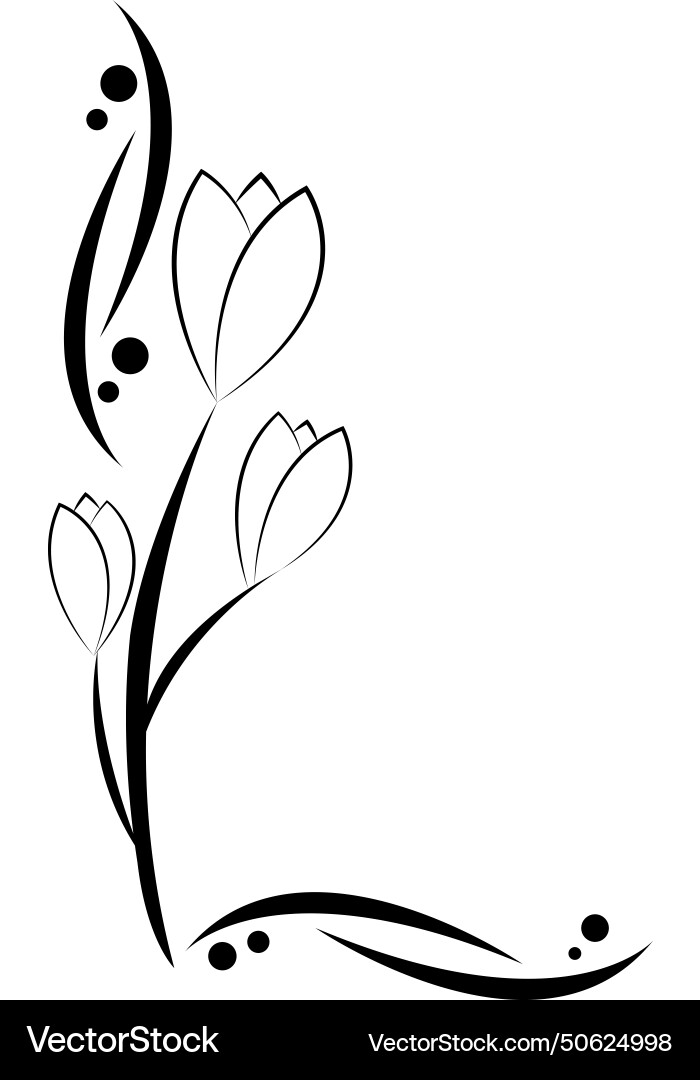 Tulip corner border Royalty Free Vector Image - VectorStock