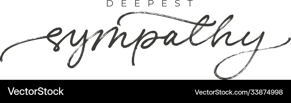 With sympathy hand drawn calligraphy Royalty Free Vector