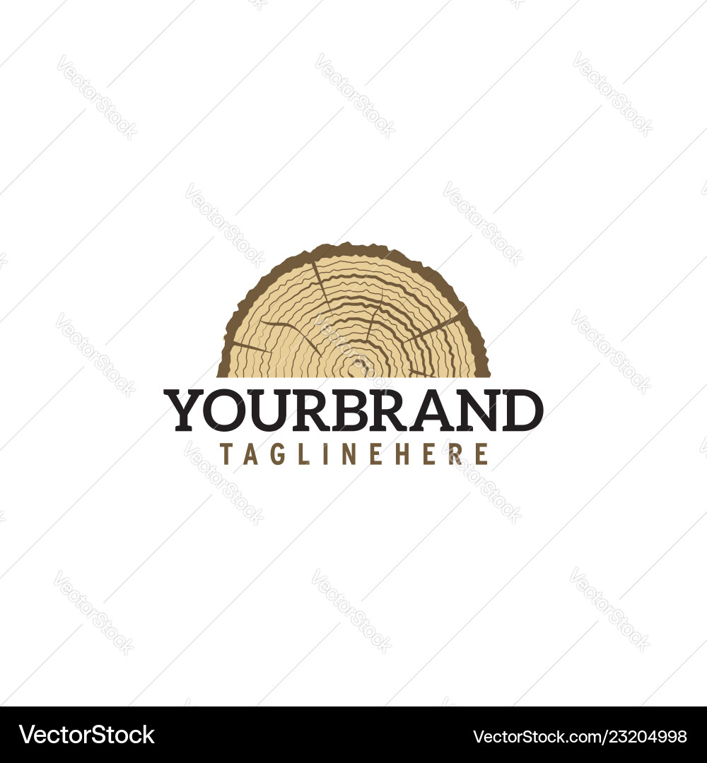 Woodcut Logo - Sawmill Tree Icon Royalty Free Vector Image