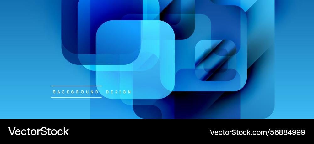 Abstract blue geometric shapes overlap creating Vector Image