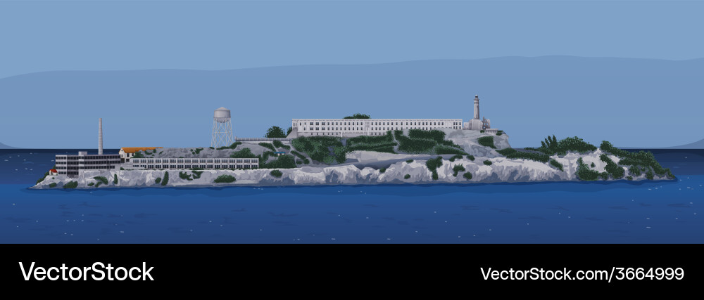 Alcatraz Island Prison Royalty Free Vector Image