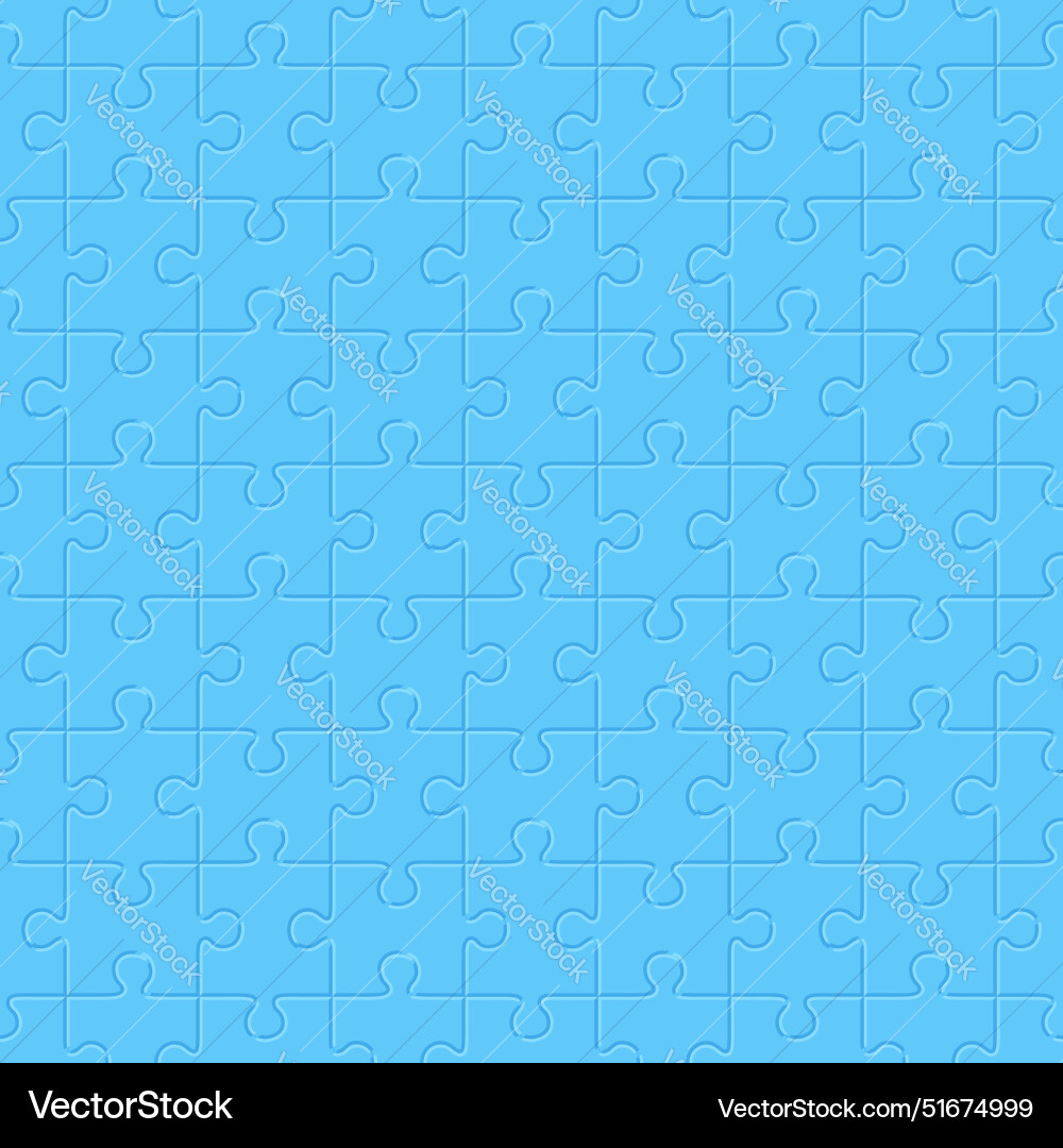 Bright blue puzzle pieces seamless pattern Vector Image