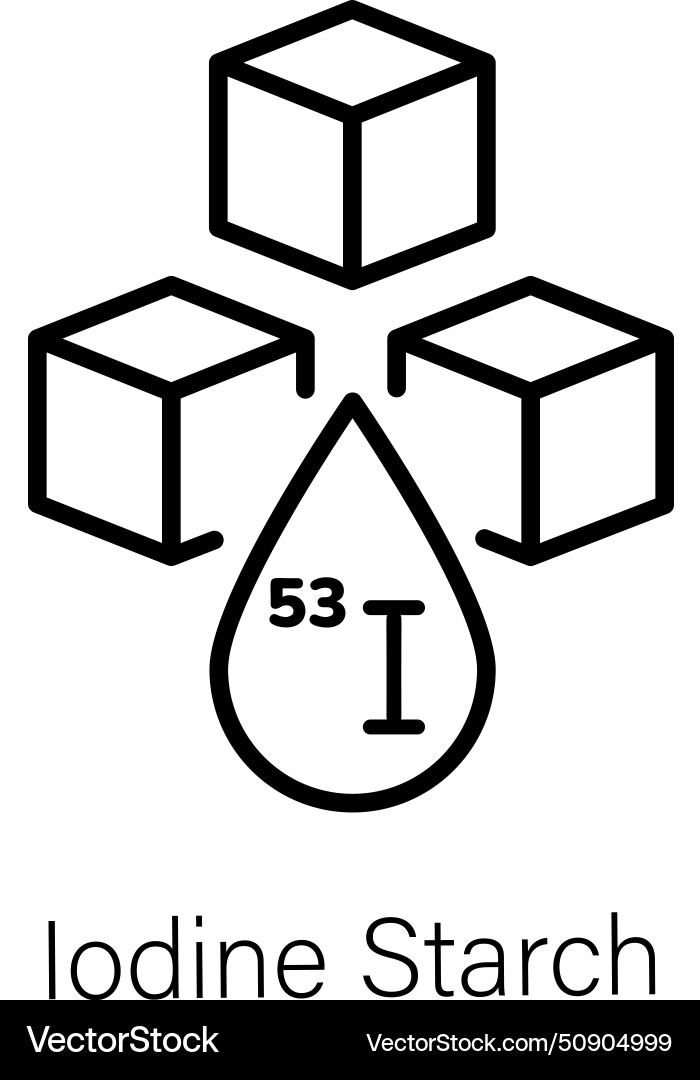 Iodine starch Royalty Free Vector Image - VectorStock