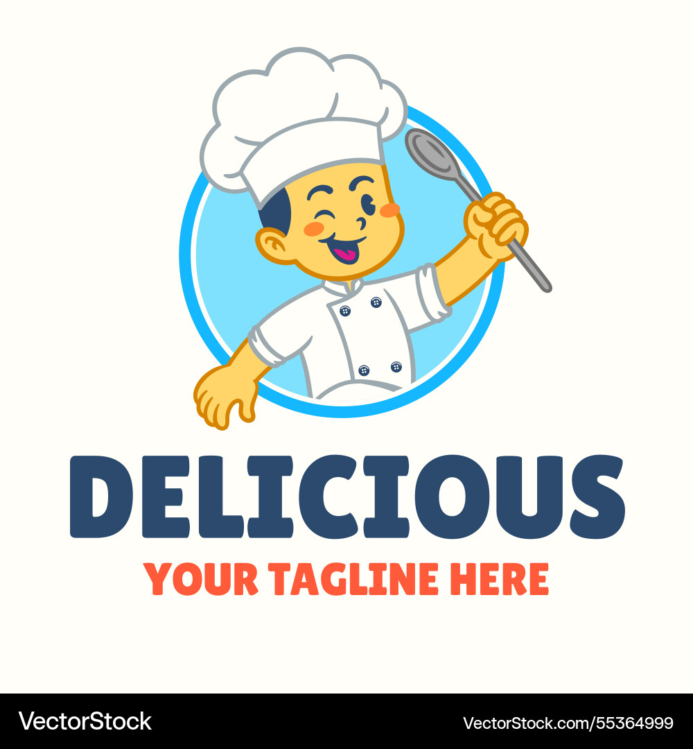 Logo mascot of happy chef Royalty Free Vector Image