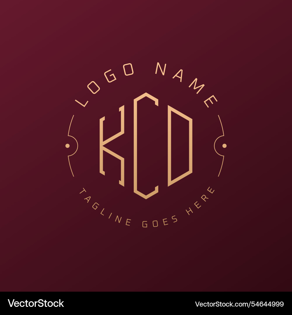 Luxury kcd logo design elegant letter Royalty Free Vector