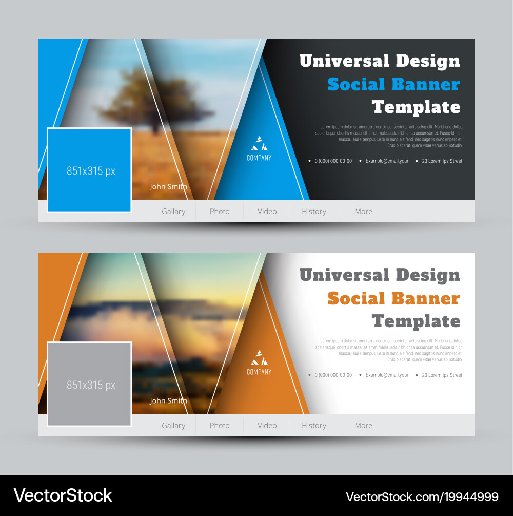 Modern design black and white banners for social Vector Image