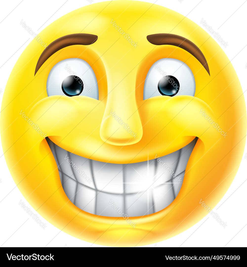 Nervous smile emoji emoticon Royalty Free Vector Image