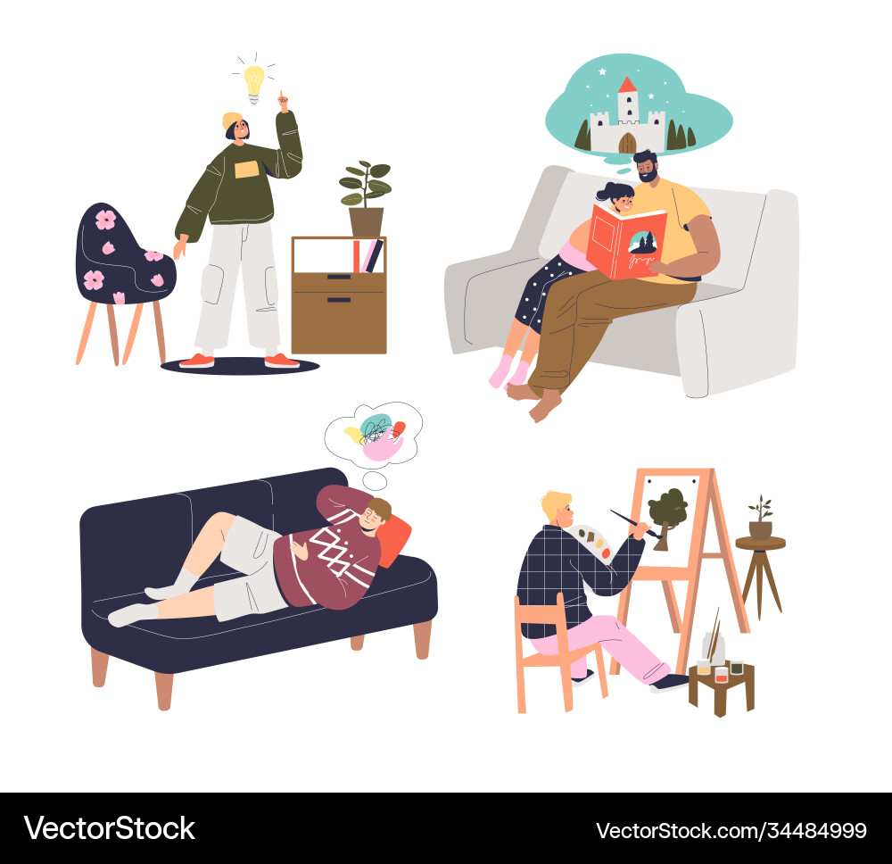 People imagination and inspiration concept Vector Image