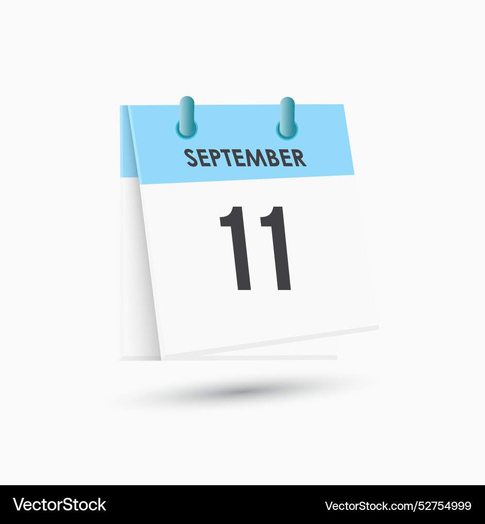September 11 - calendar and time planner daily Vector Image