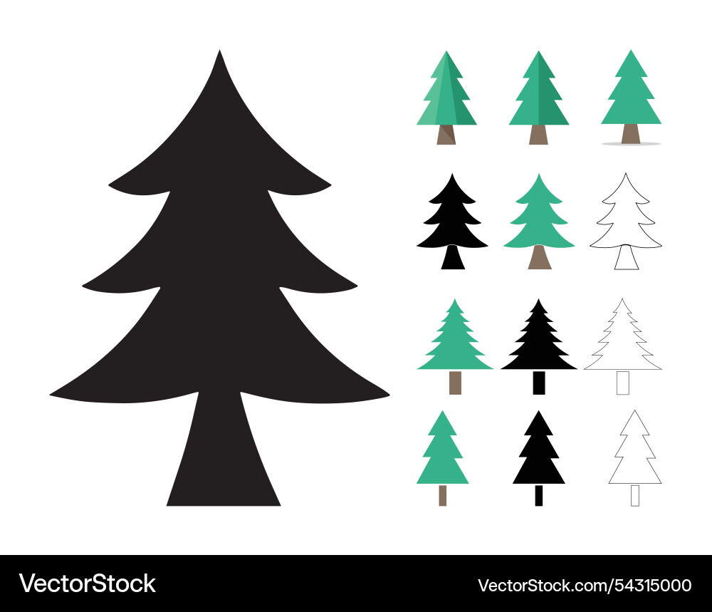 A set of christmas tree Royalty Free Vector Image