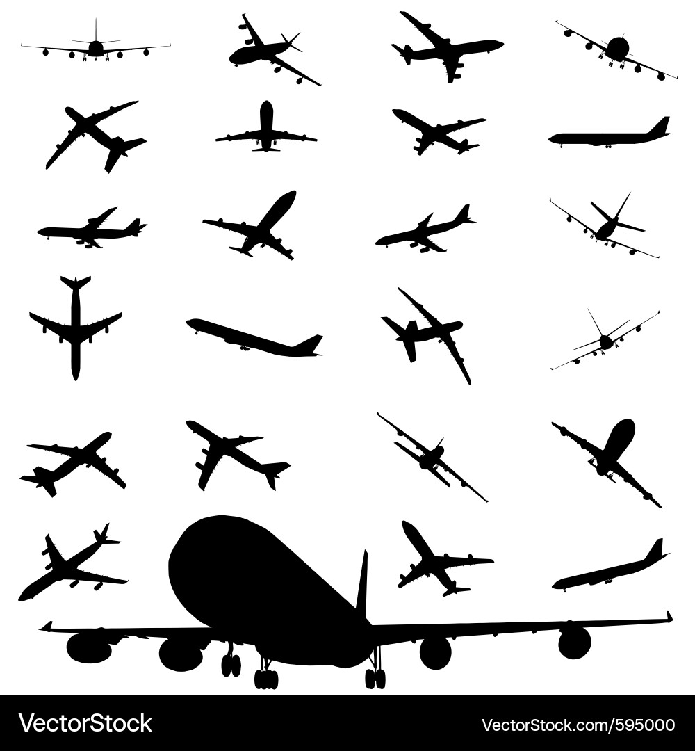 Airplane Silhouette - Flight Concept Royalty Free Vector