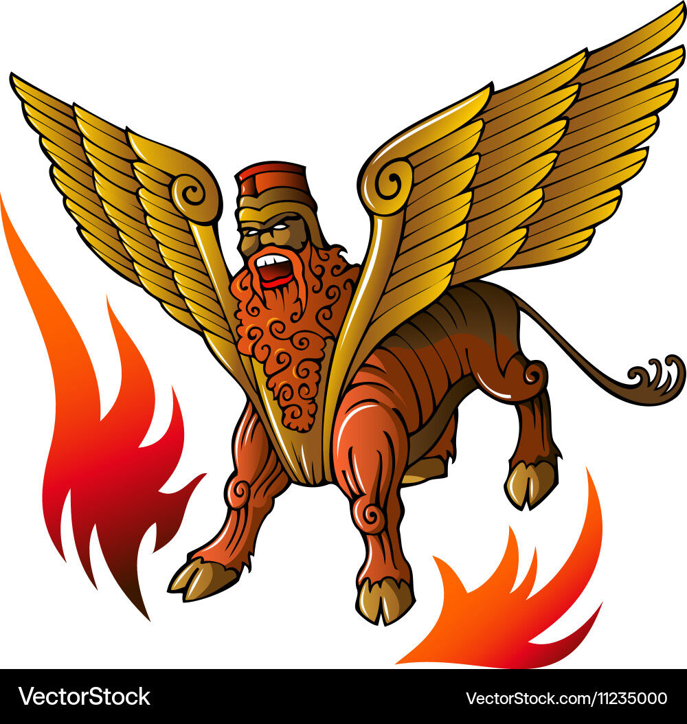 Assyrian bull Royalty Free Vector Image - VectorStock