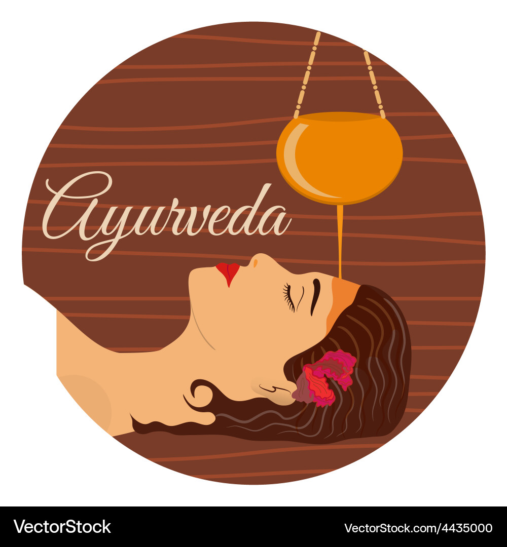 Ayurveda ayurvedic treatment Royalty Free Vector Image