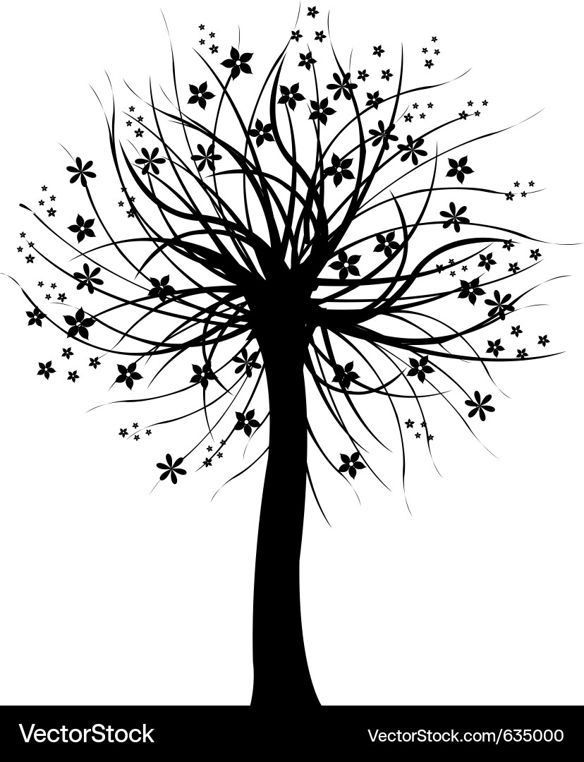 Black tree Royalty Free Vector Image - VectorStock