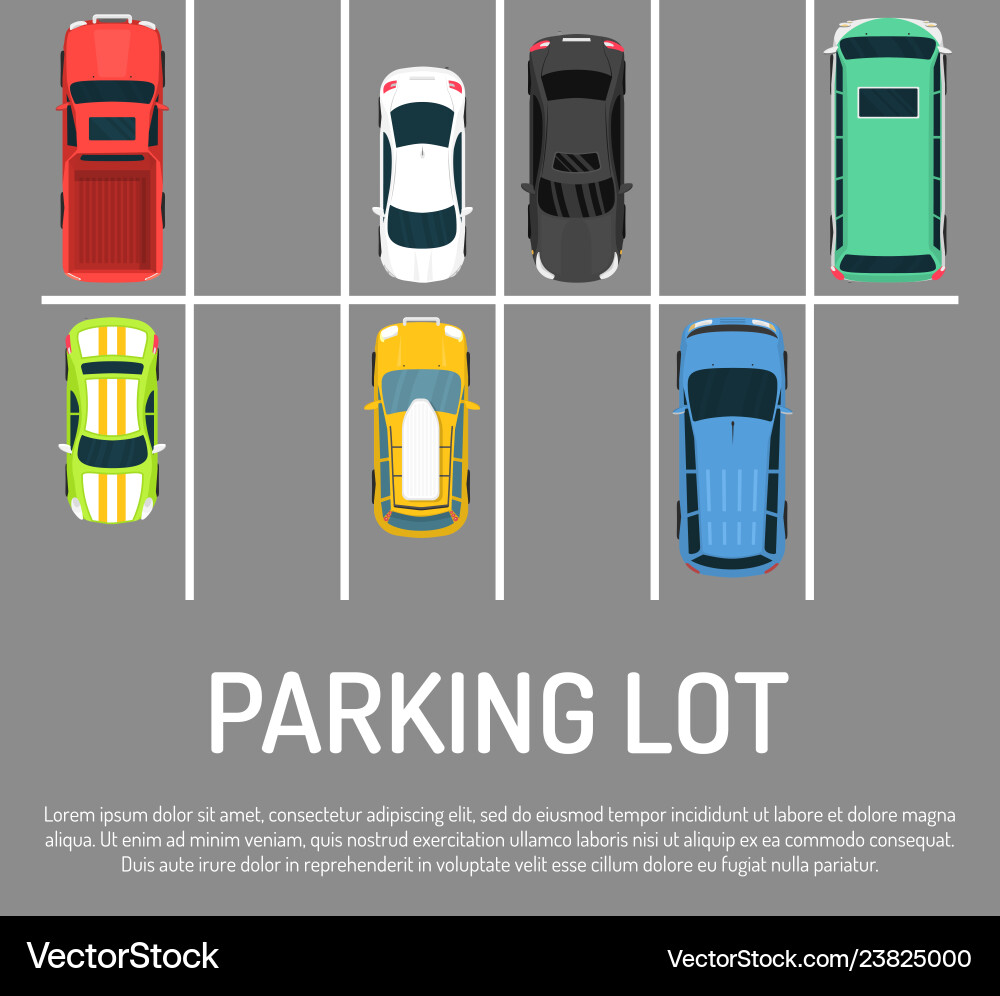 City car parking top view Royalty Free Vector Image