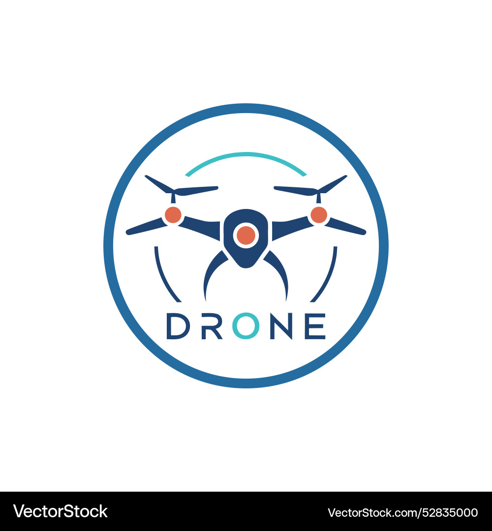 Creative drone logo design concept Royalty Free Vector Image