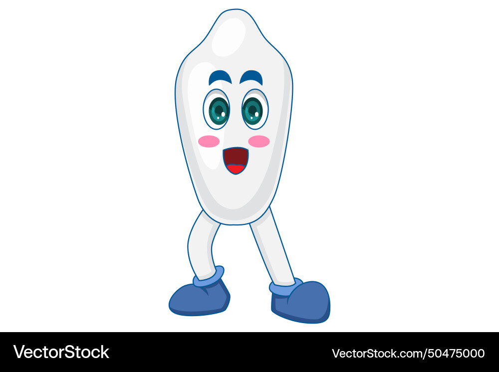 Cute tooth character design Royalty Free Vector Image